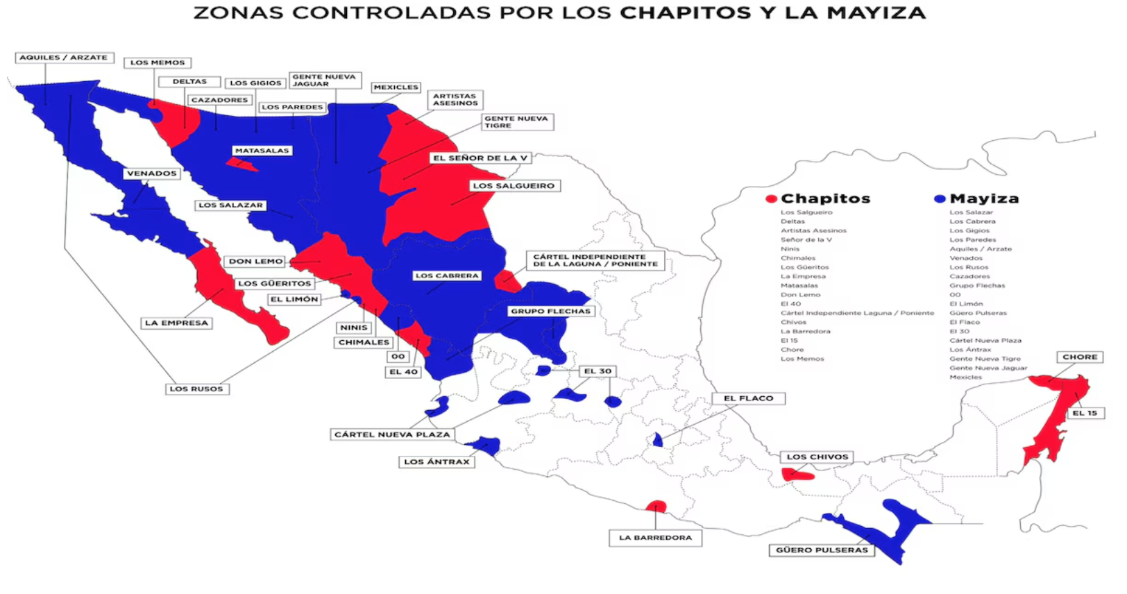 Chapitos o Mayiza, ¿Quién va ganando la guerra?: así se ve el mapa de ...